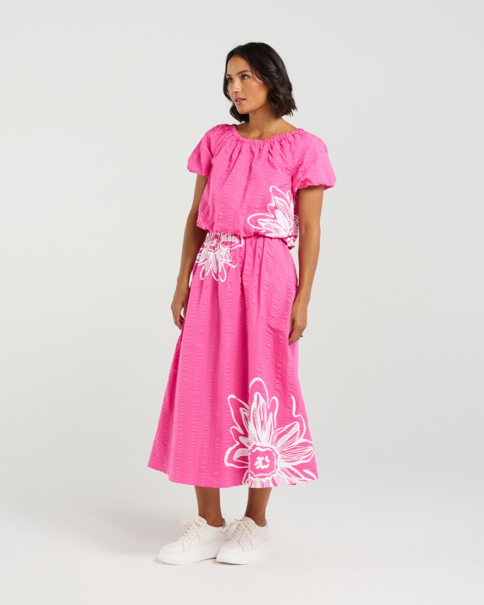 Et Alia Daisy Skirt | Hot Bloom - Stacey Clothing